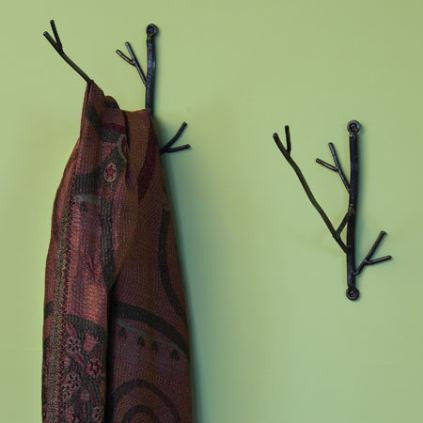 Hand Forged Twig Wall Hook Set - The Birdhouse Chick
