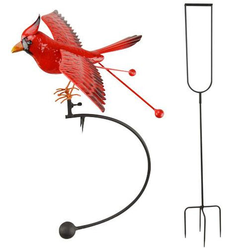 Rocking Cardinal Garden Balancer | Unique Garden Stakes
