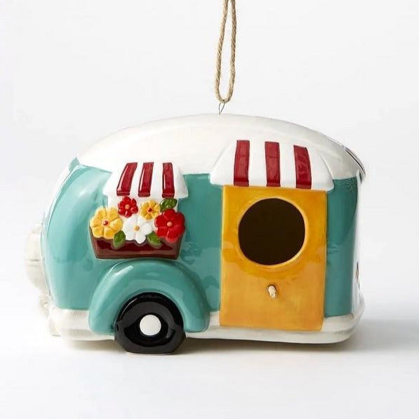 Ceramic Camper Birdhouse | Fun Bird House Gift - The Birdhouse Chick