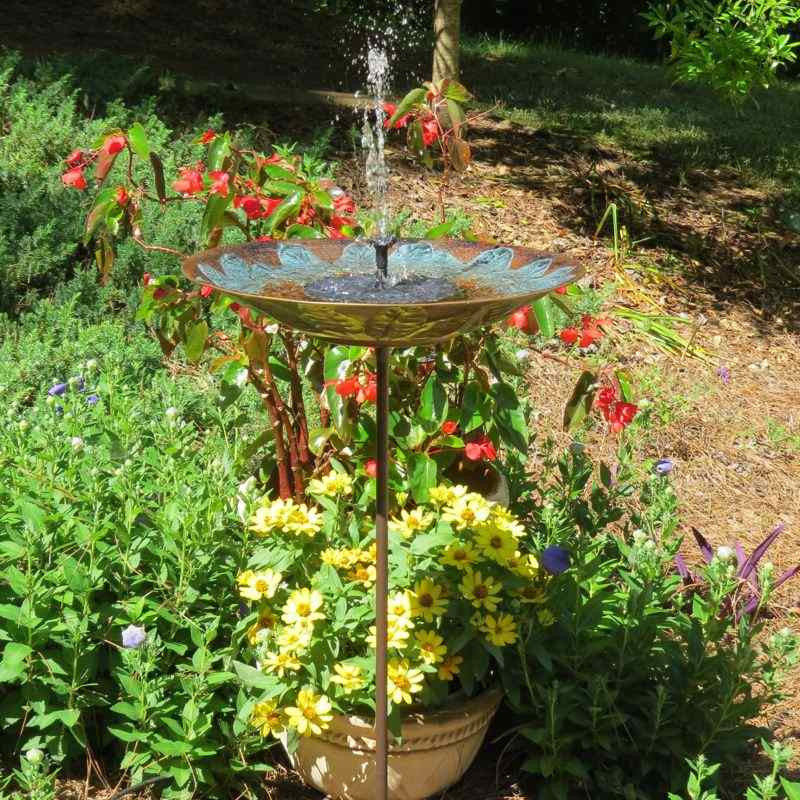 Solar Fountain Bird Bath | Tall Birdbath with Solar Fountain - The ...