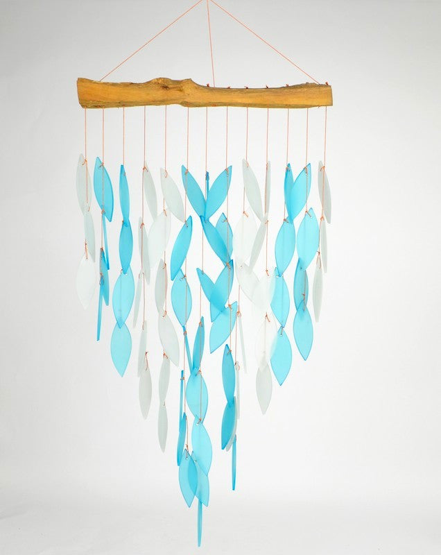Waterfall Wind Chime | Unique Wind Chimes | Sea Glass-Driftwood Chimes ...